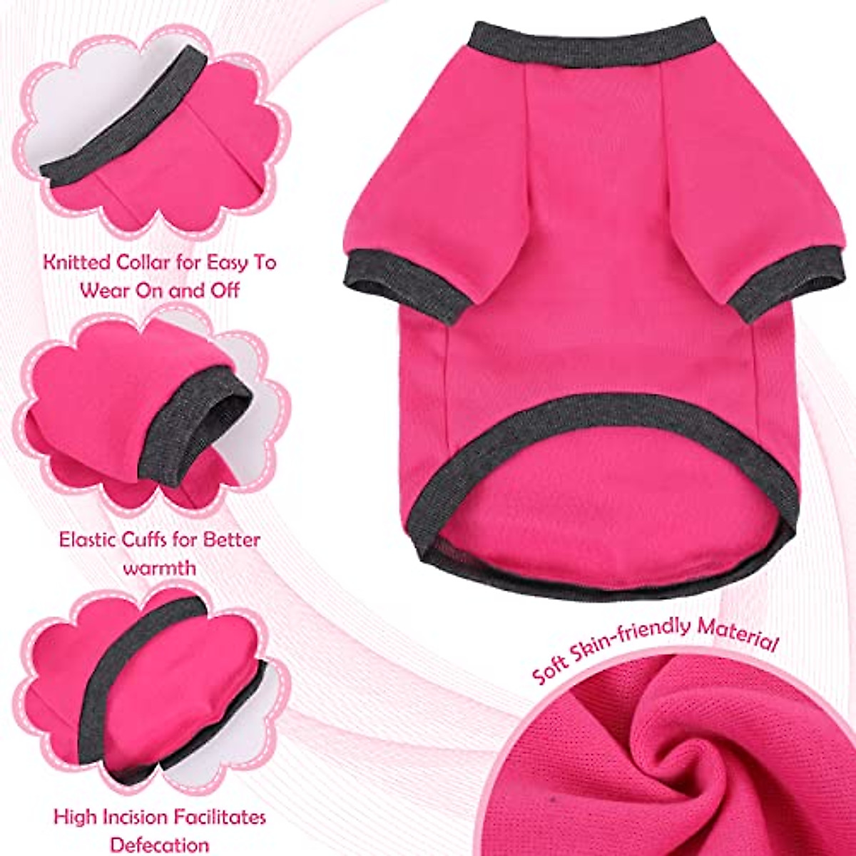 IDOMIK Dog Hoodie Fleece Puppy Clothes Warm Sweater, Kitten Pet Sweatshirt Doggie Soft Winter Pullover Coat Apparel, Christmas Outfit Dog Costume Hooded Clothes Coat Winter Sweater for Small Dogs Cats