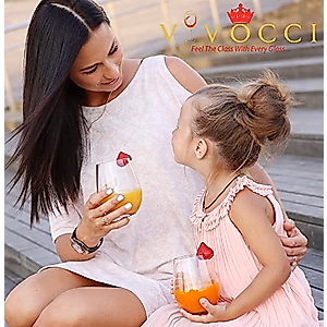 Vivocci Unbreakable Elegant Plastic Stemless Wine Glasses 20 oz | 100% Tritan Heavy Base | Shatterproof Glassware | Ideal For Cocktails & Scotch | Perfect For Homes & Bars | Dishwasher-Proof, Set of 4