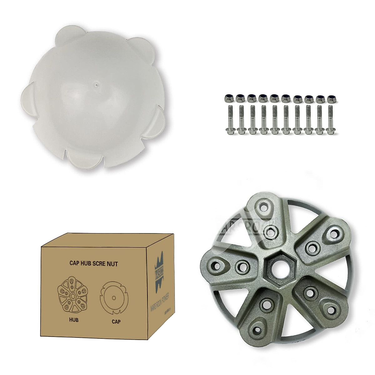 Mars Rock Small Wind Turbine Wheel Hub And Cap With 5 Vanes Blades’ Screws & Nuts Kit For Horizontal Wind Turbine Generation DIY 100w To 1000w Small Windmill Accessories Parts