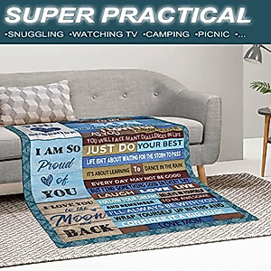 RFHBP Son Gifts from Mom, Gifts for Son from Mom, Throw Blanket 60"X50", to My Son from Mom to Son, Birthday Gifts for Son from Mom, Blankets Perfect Present Ideas for Couch All Season