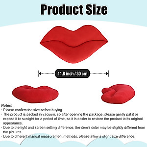 zhidiloveyou 2PCS 11.8" Lip Pillow Plush Red Cute Hug Toy Soft Lip Shaped Decorative Cushion