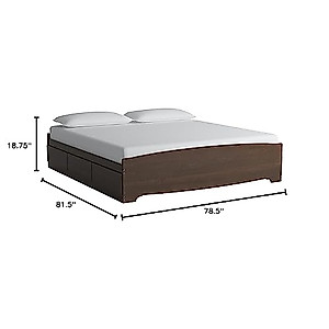 Prepac Mate's King 6-Drawer Minimalist Platform Storage Bed, Contemporary King Bed with Drawers 81.5" D x 78.5" W x 18.75" H, Espresso, EBK-8400-K