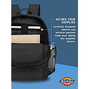 Dickies Tradesman Backpack Extra Large Capacity Logo Water Resistant Casual Daypack for Travel Fits 15.6 Inch Notebook (Black)