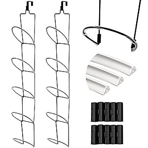 Livememory Hanging Hat Rack, Wig Rack Wigs Holder Hanger Wigs Storage for Door, Wall, Closet, Bathroom, 10pack (Black)