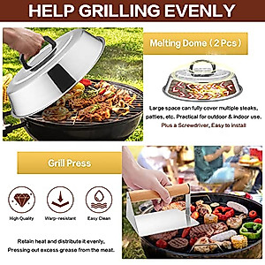 Joyfair 19Pcs Griddle Accessories Kit, Flat Top Grill BBQ Turners with Melting Domes, For Outdoor Camping Teppanyaki, Include Basting Cover, Burger Press, Stainless Steel Spatulas, Scarpers, Carry Bag