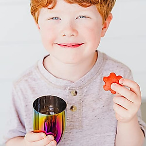 Ahimsa Stainless Steel Concious Cup | 8 Ounce Cup | Toddler Dishware | No Plastic | 100% BPA Free | Dishwasher Safe (Rainbow)