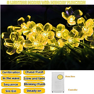 FULLBELL Fairy Lights Christmas Decorations Flower String Lights Home Decor 33 Feets 100 LED Memory Indoor Outdoor String Lights Fairy Lights Fairy Lights for Bedroom(Warm White)