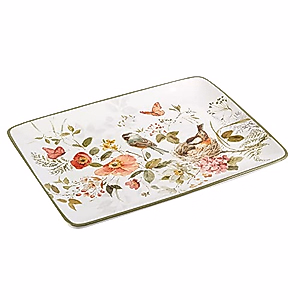 Certified International Nature's Song Rectangular Platter 16" x 12", Multicolor, Large