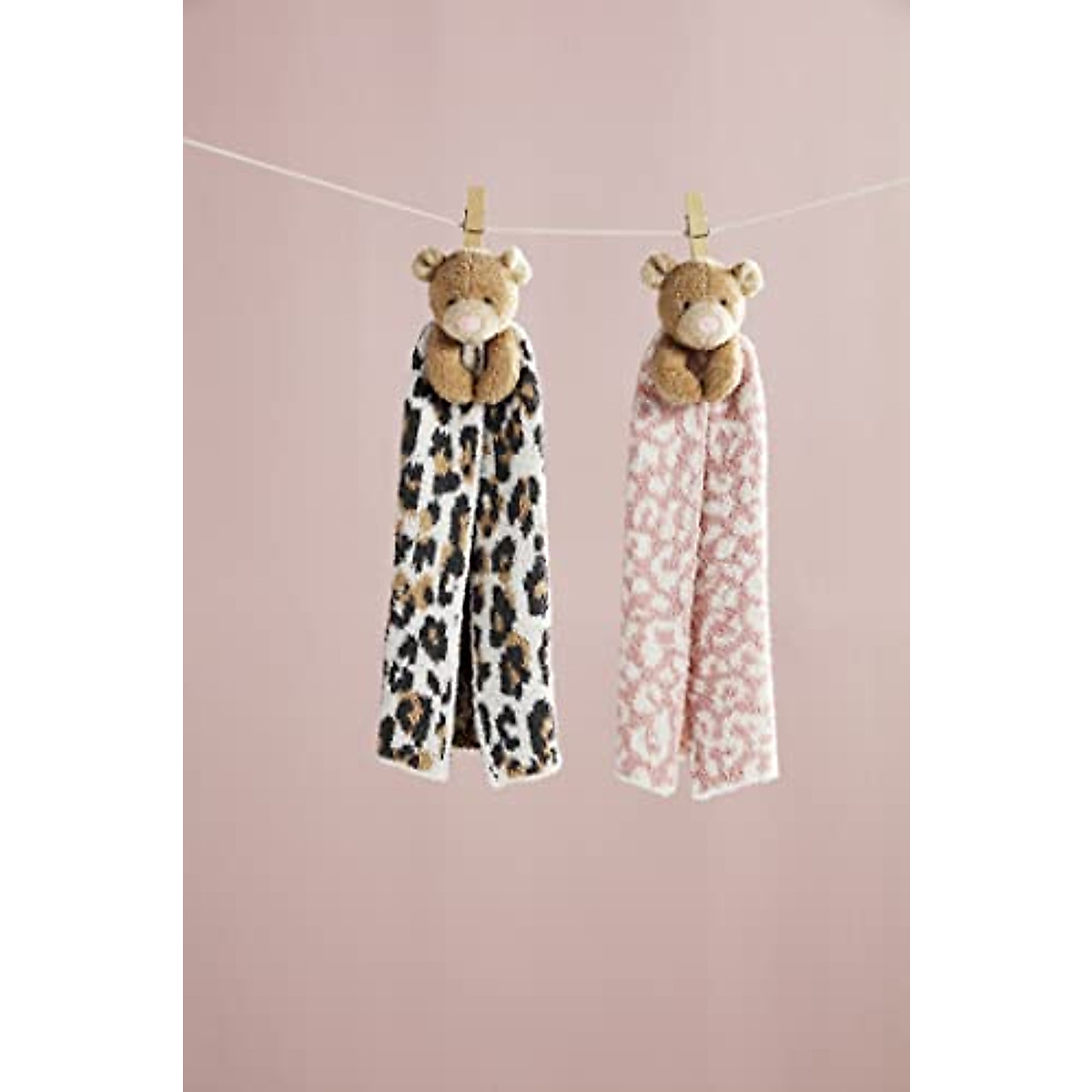 Mud Pie Children's Leopard Bear Lovey Blanket, Brown 21" x 16"