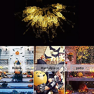 SALUTUY Decorative Lights, Warm Light LED String Light Skeleton Cute and Scary Unique Plastic Decorative String Lamp for Homes Gardens, Courtyards