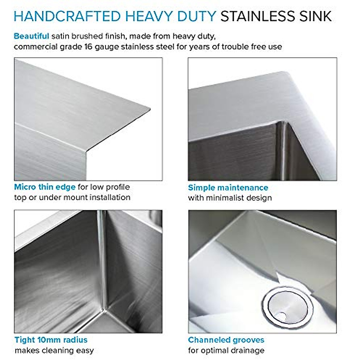 Transolid LSA1-252212-BS 25-in x 22-in Dual-Mount Laundry/Utility Sink Kit in Brushed Stainless