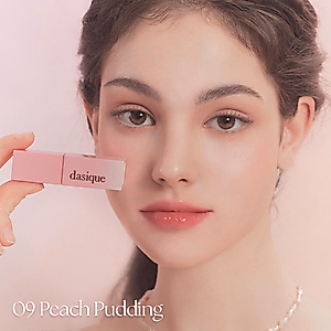 dasique Juicy Dewy Tint (09 Peach Pudding) | Long-wearing Glossy Lip Stain, Non-sticky | Vegan, Cruelty-free