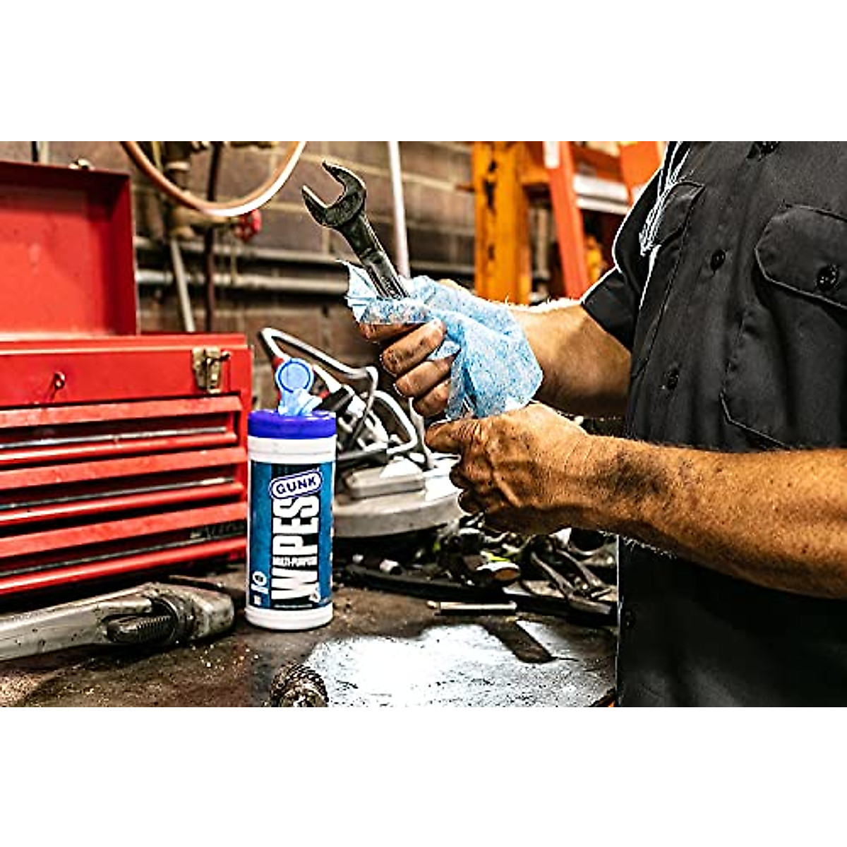 GUNK MPDW30 Multi-Purpose Degreasing Wipes 30-Count 8 x 12 inch 2-Sided Smooth or Scrubby Texture