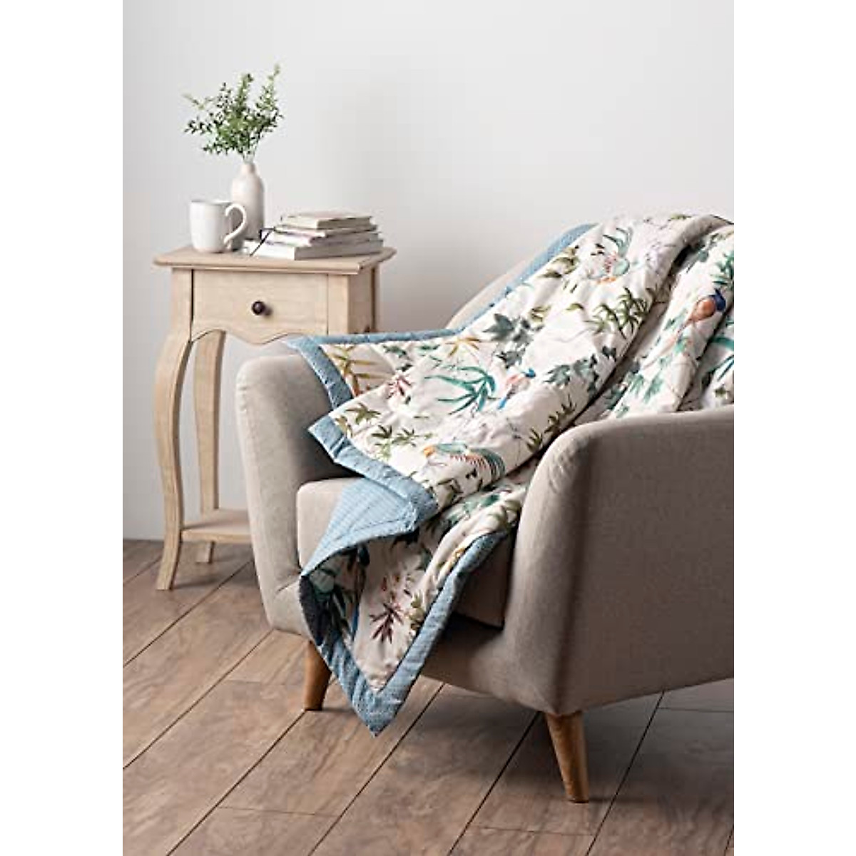 Maison d' Hermine Hokuzai Cotton Throw Blanket Bohemian Bedding Lightweight and Breathable for Couch Sofa Bed Travel (50"x60")