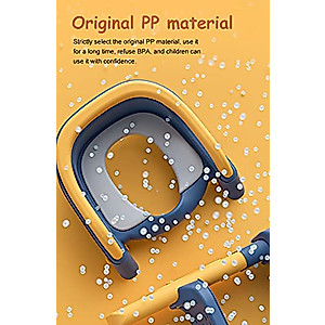 TOWRITE Foldable Toilet Training Potty Seat Chair Toddlers Toilet with Step Stool Ladder and Handles Safe Non-Slip Step PU Cushion for Boys Girls (Pink)