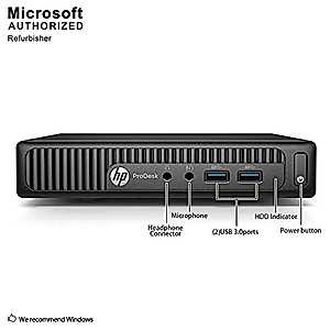 HP ProDesk 400 G2 Mini Desktop PC, Intel Quad Core i5-6500T up to 3.1GHz, 16G DDR4, 512G SSD, WiFi, BT 4.0, Windows 10 Pro 64 Bit-Multi-Language Supports English/Spanish/French(Renewed)