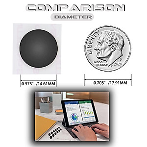 LeFix 12 x Rubber Silicone Feet Dot(Diameter:0.575inch/14.6mm) with Adhesive,Compatible with DELL,Asus,Lenovo,HP Laptop,Computer Case,Keyboard Riser,Appliance Feet,Multiple Purpose(Black)