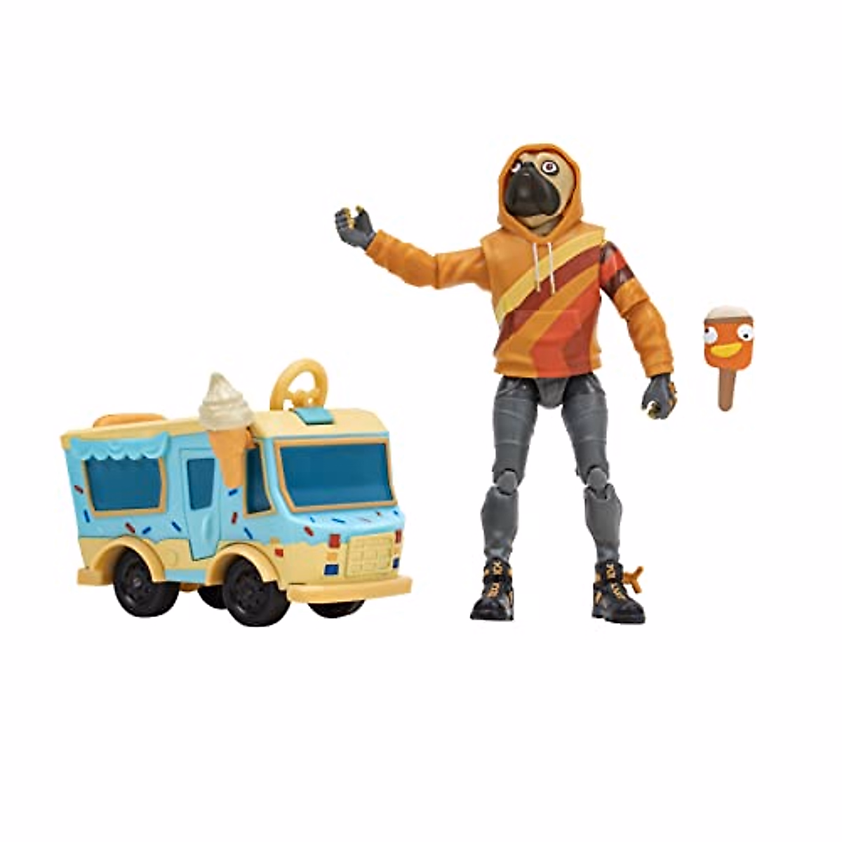 FORTNITE DOGGO (EMOTE Series) - 4-inch Articulated Figure with Lil’ Treat Emote Vehicle and Snow Pop Accessory