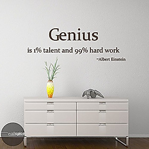 Albert Einstein Quote Genius Is 1 Percent Talent And 99 Percent Hard Work Vinyl Wall Decal Sticker