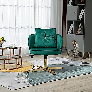 Swivel Shell Office Chair, Home Office Desk Chair, Modern Adjustable Computer Executive Chair with Wheels and Lumbar Support, Swivel Task Chair for Small Space, Living Room, Make-up, Studying, Green