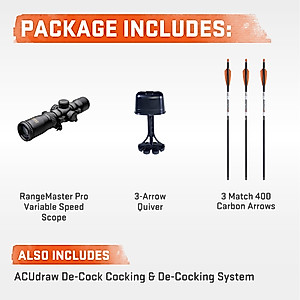 Wicked Ridge by TenPoint Fury 410 De-Cock, Peak XT - 410 FPS - Equipped with RangeMaster Pro Variable Speed Scope & ACUdraw De-Cock Cocking & De-Cocking System - Reverse-Draw Design