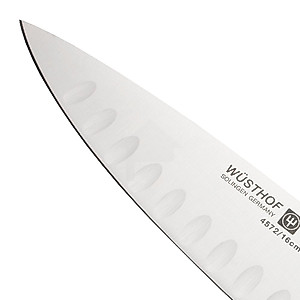 Wusthof Classic High Carbon Steel Knife Hollow Edge Cook's Knife, 6 Inch