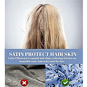 Satin Silk Pillowcase for Hair & Skin, Cooling Pillow case Wrinkle Free, Leopard Silky Satin Pillow Case Cover Queen Size Set of 2, Vegan Silk Satin Pillowcase with Envelope Closure 20x30 inches