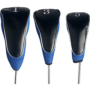 Andux Golf 460cc Driver Fairway Wood Club Head Covers Hook & Loop Set of 3