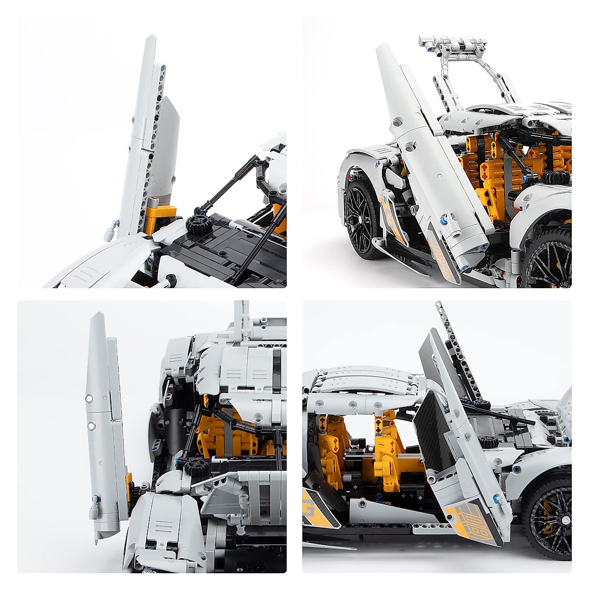 ZYLEGEN Race Car Building Toy Set,Collectible Model Building Set and Sport Car,Supercar Building Kit for Boys, Girls, and TeensGift for Motorsport Fans (White)