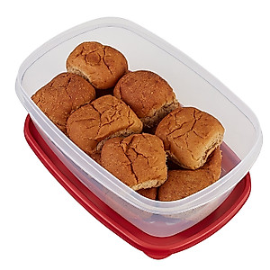 Rubbermaid 7J77 Easy Find Lid Rectangle 40-Cup 2.5 gallon Food Storage Container (Pack of 4)