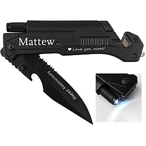 Gifts For Men, Custom Engraved Personalized Pocket Knife With 6 Functions, Gifts For Boyfriend Husband Fiancé Groom Dad Brother Friend Son Groomsmen, Anniversary Birthday Valentines Day Gift For Him