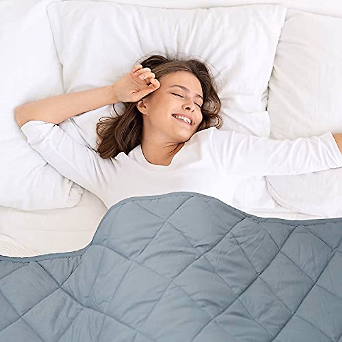 TreeCube King Size Weighted Blanket 20 lbs (78" x 85"),Adult Weighted Blanket with Pure Glass Beads, Premium Fabric Heavy Blanket (Grey)