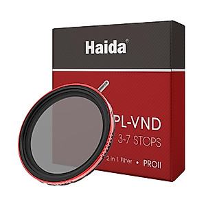 Haida Filter for Camera Pro II Multi-Coating Circular Polarizer + Variable Neutral Density SLR Camera Lens Filter Waterproof Scratch Resistant Nano-Coating CPL + VND Filter 82mm(2 in 1)