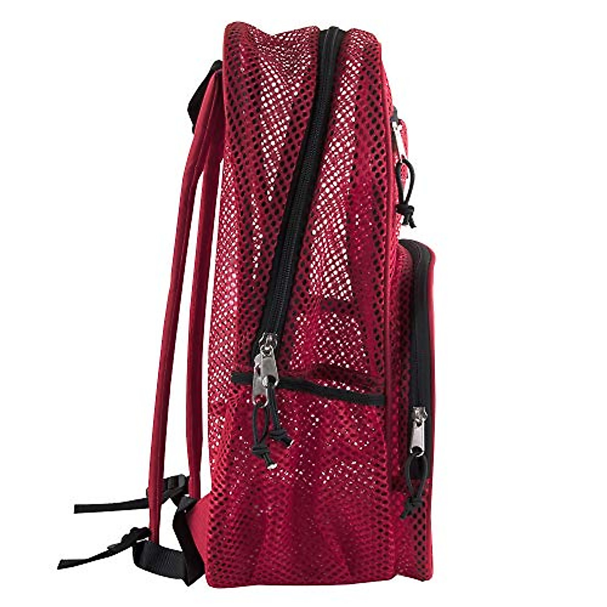 Collapsible Mesh Backpacks for Adults, School, Beach - Backpack with Reflective Strip and Wire Frame for Support (Red) Large