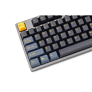 KPREPUBLIC taihao abs Double Shot keycaps Midnight for DIY Gaming Mechanical Keyboard Color of Black Yellow 104 ansi (Taihao Mid Night Set)