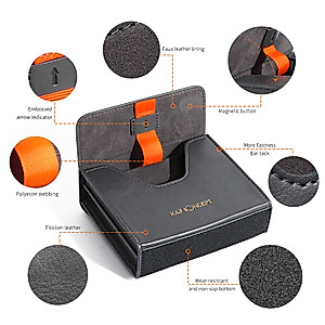 K&F Concept Lens Filter Case, Leather Carrying Filters Bag Pouch for Square ND CPL etc Filters up to 100x100mm, Designed NANO-X Series Square Bracket