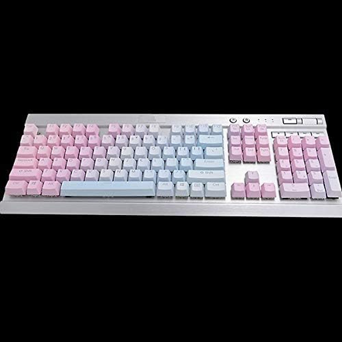 104 Keys PBT Double Shot Backlit Keycaps Translucent Keyset OEM Profile for Corsair Gaming Mechanical Keyboard K95 Platinum K70 MK.2 K65 K66 K68 RGB Strafe (Blue Pink Gradient)