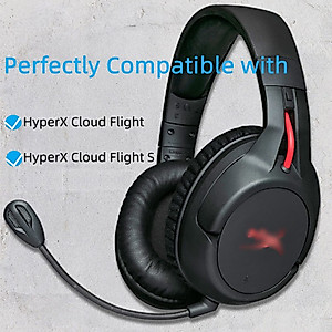 Cloud Flight MIC, Boom Microphone Replacement for Kingston Cloud HYPERX Cloud Flight and Flight S Gaming Headset on PS5, PS4, Xbox One, PC, Mac, Phone, Noise Cancelling