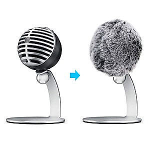 Microphone Windscreen - Furry Windscreen Muff Wind Cover Custom Fit for Shure MV5 Condenser Microphone