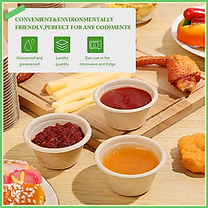 Zubebe 800 Packs 2 oz Disposable Bagasse Fiber Souffle Cups Condiment Cups Natural Bagasse Fiber Sauce Cups Sample Cups Tasting Cups for Small Sauce Portion Sample Snack Charcuterie Serving