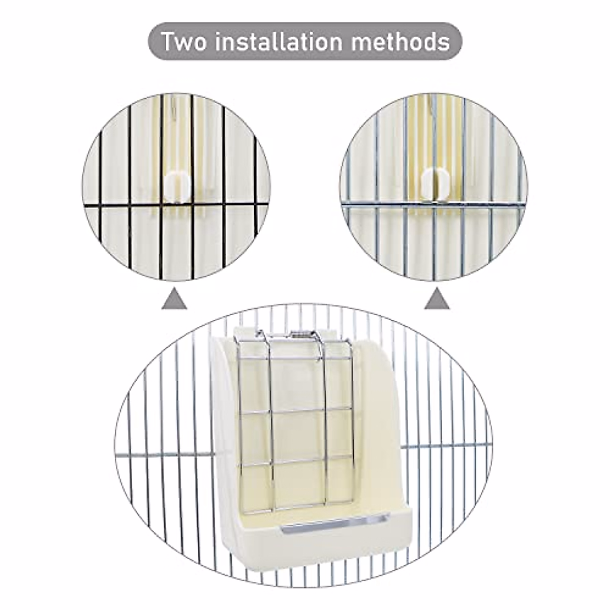 Wontee Rabbit Hay Feeder Guinea Pig Hay Rack Manger Bunny Hay Holder Plastic Food Bowl (2 PCS-White)