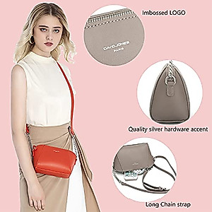 DAVIDJONES Faux Leather Hobo Purse and Wallet set for women Small Chain Crossbody Bags for Girls