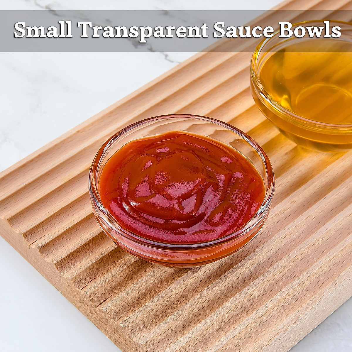 PARBEE 3" Clear Glass Pinch Bowls, 10 Pack 2.5oz Small Prep Dishes Stackable Ingredient Bowls for Spices Dipping Sauces Ice Cream Toppings, Dishwasher Microwave and Freezer Safe