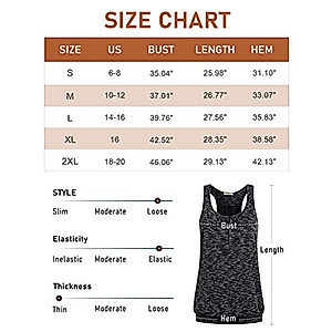 Miusey Workout Clothes Womens Round Neck Sleeveless Relaxed Yoga Racerback Flowy Loose Fit Cotton Summer Ribbed Shirts Yoga Tank Tops XXL Gray