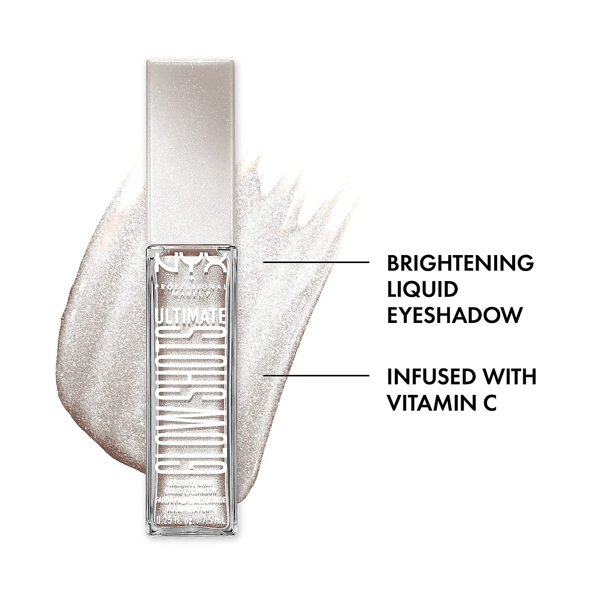 NYX PROFESSIONAL MAKEUP Ultimate Glow Shots, Liquid Eyeshadow, Long-Lasting Shimmer Eye Shadow with Vitamin C - Come Thru Coconut