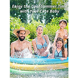AKASO Inflatable Kiddie Pool for Toddlers Baby, 59'' x 13'' Portable Blow Up Swimming Pool, 3 Rings Child Paddling Pool for Outside, Garden, Backyard, Indoor Ball Pit/Fishing/Toys Summer Water Party