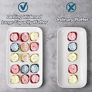 DELLING 16 inch Large Serving Platter Set & 8 Inch Rectangular serving Plates