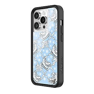 Wildflower Cases - Ice Skates Case, Compatible with Apple iPhone 14 Pro | Blue, Coquette, White, Bows, Trendy, Gift - Protective Black Bumper, 4ft Drop Test Certified, Women Owned Small Business