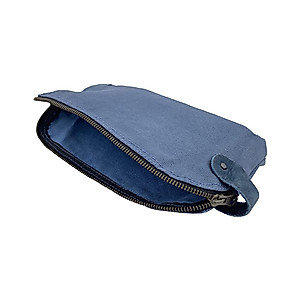 Hide & Drink, Large All Purpose Dopp Kit Utility Bag, Waxed Canvas, Handmade, Blue Mar