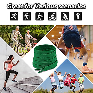 Puzeam 2 Pair Upgrade Tight Weave Flat Shoe Laces for Sneakers 28 Colors 5/16" Wide Replacement Shoelaces for Adults and Kids (Grass Green, 140 cm)